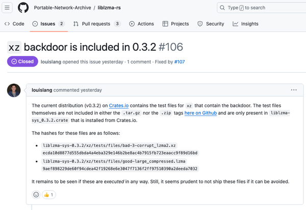 Rust crate shipping xz backdoor | Phylum Rust crate shipping xz backdoor | Phylum